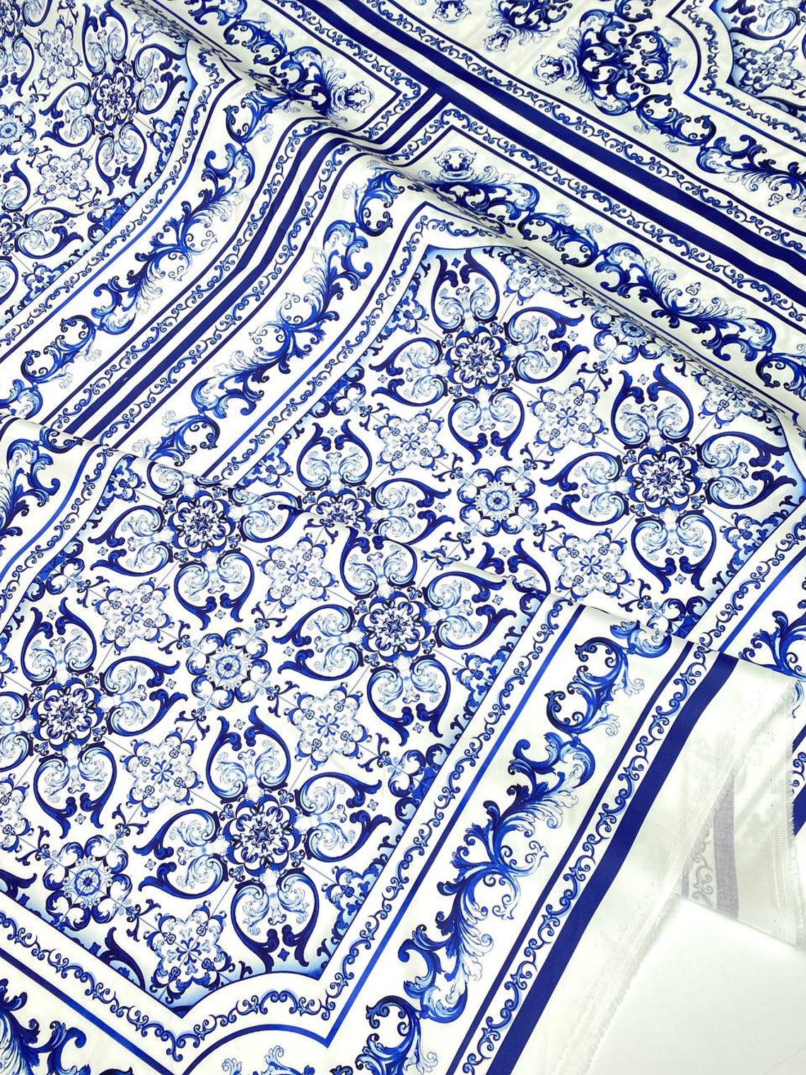 Majolica Print Italian Cotton Fabric Sicilian Print Fabric - Etsy