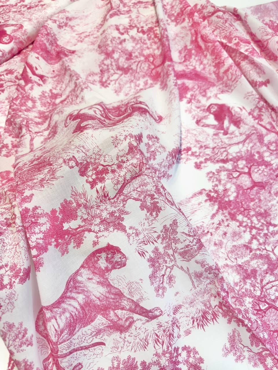 Italian Cotton Batiste Fabric by the Yard With Toile De Jouy Print From ...