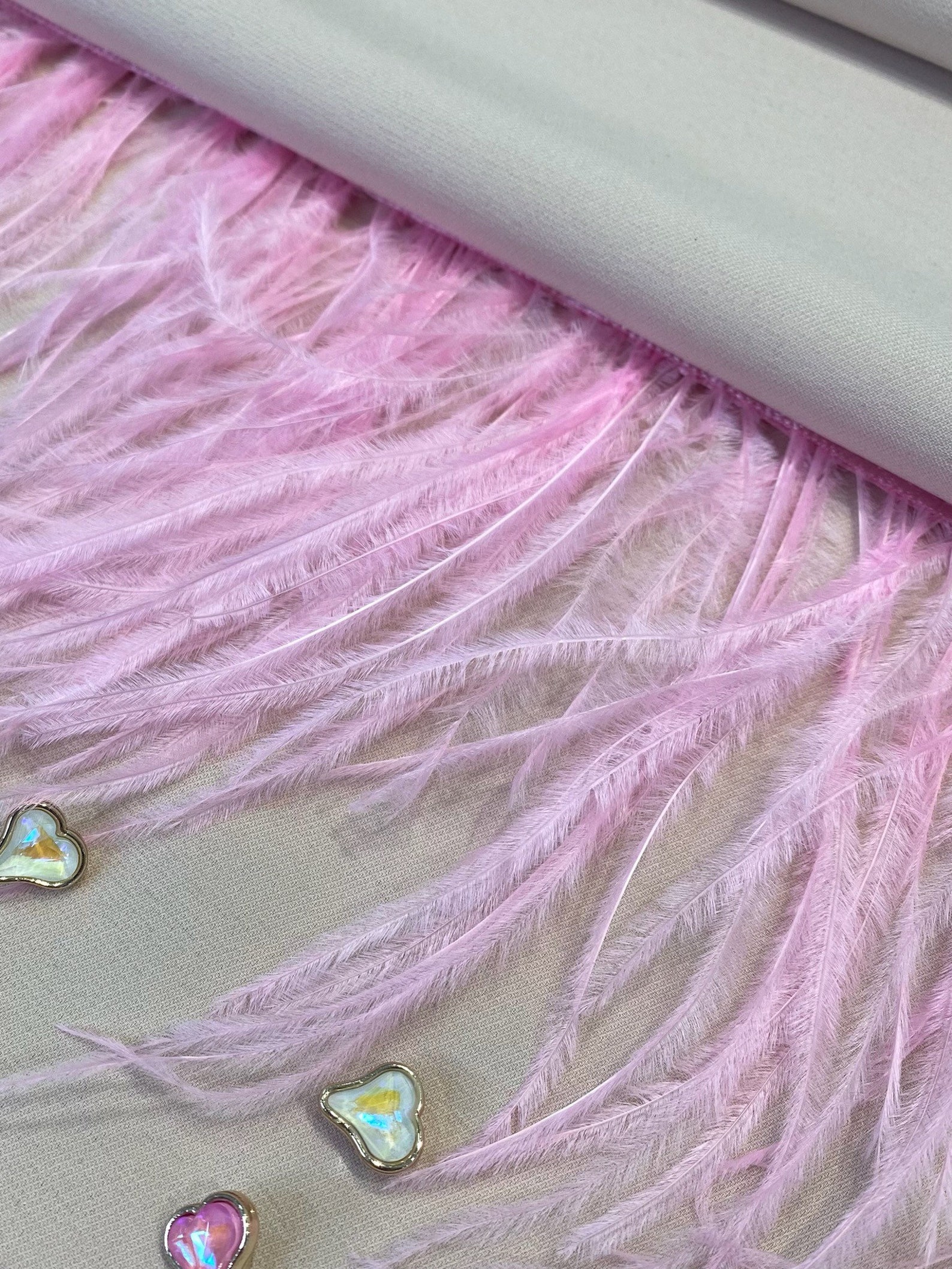 10-15 Cm Ostrich Feather Fringe Trim Different Colors, Ostrich Feather ...