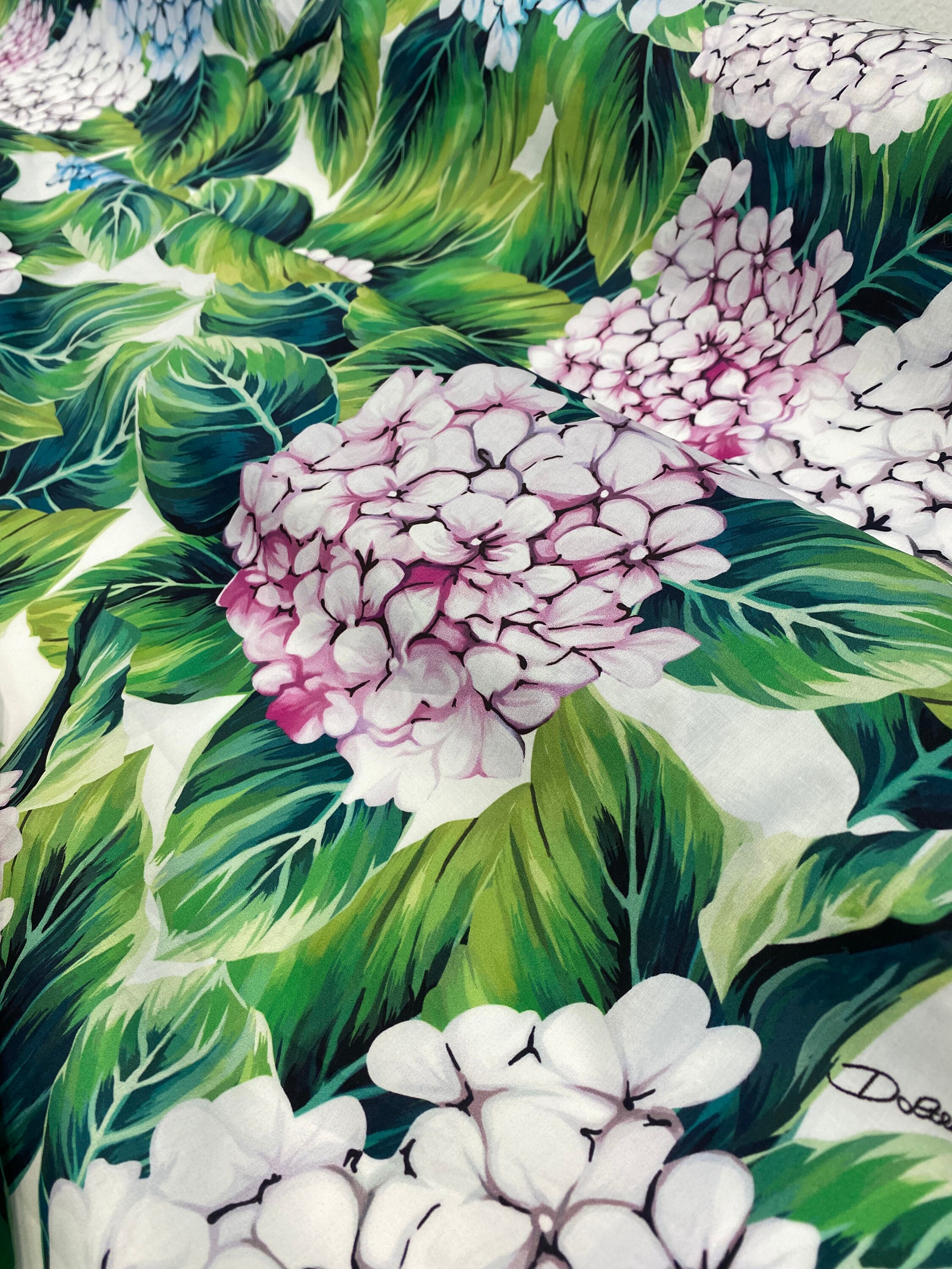 Hydrangea Designer Fabric by the Yard, Famous Floral Print Cotton ...