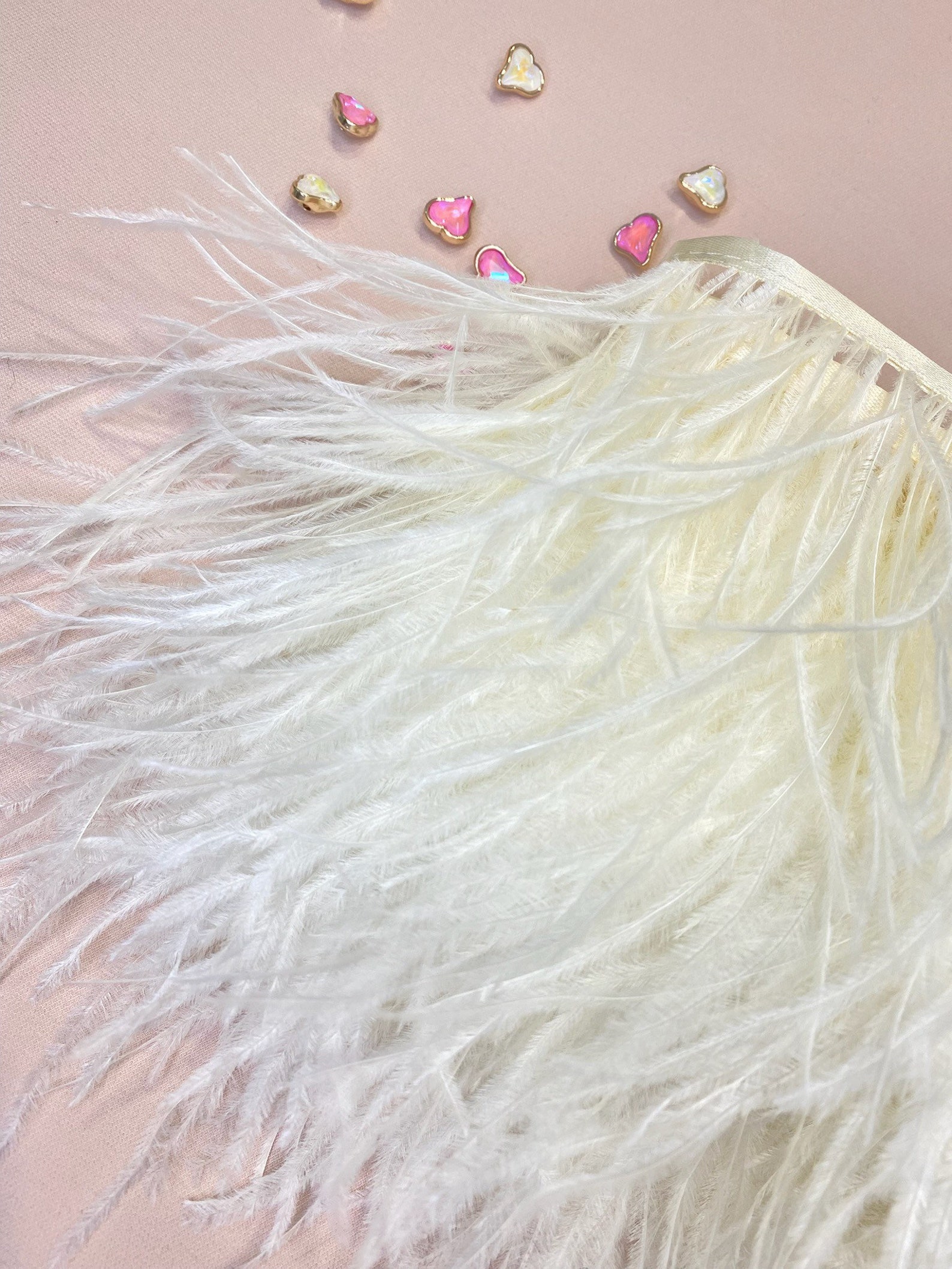 10-15 Cm Ostrich Feather Fringe Trim Different Colors, Ostrich Feather ...