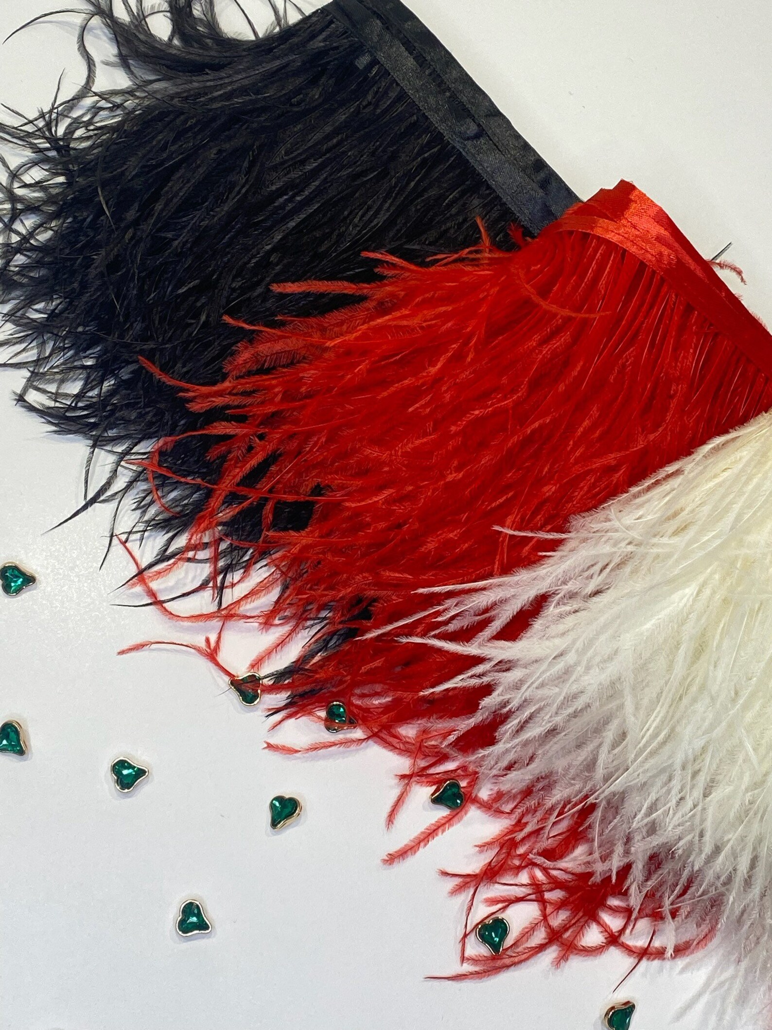 10-15 Cm Ostrich Feather Fringe Trim Different Colors, Ostrich Feather ...
