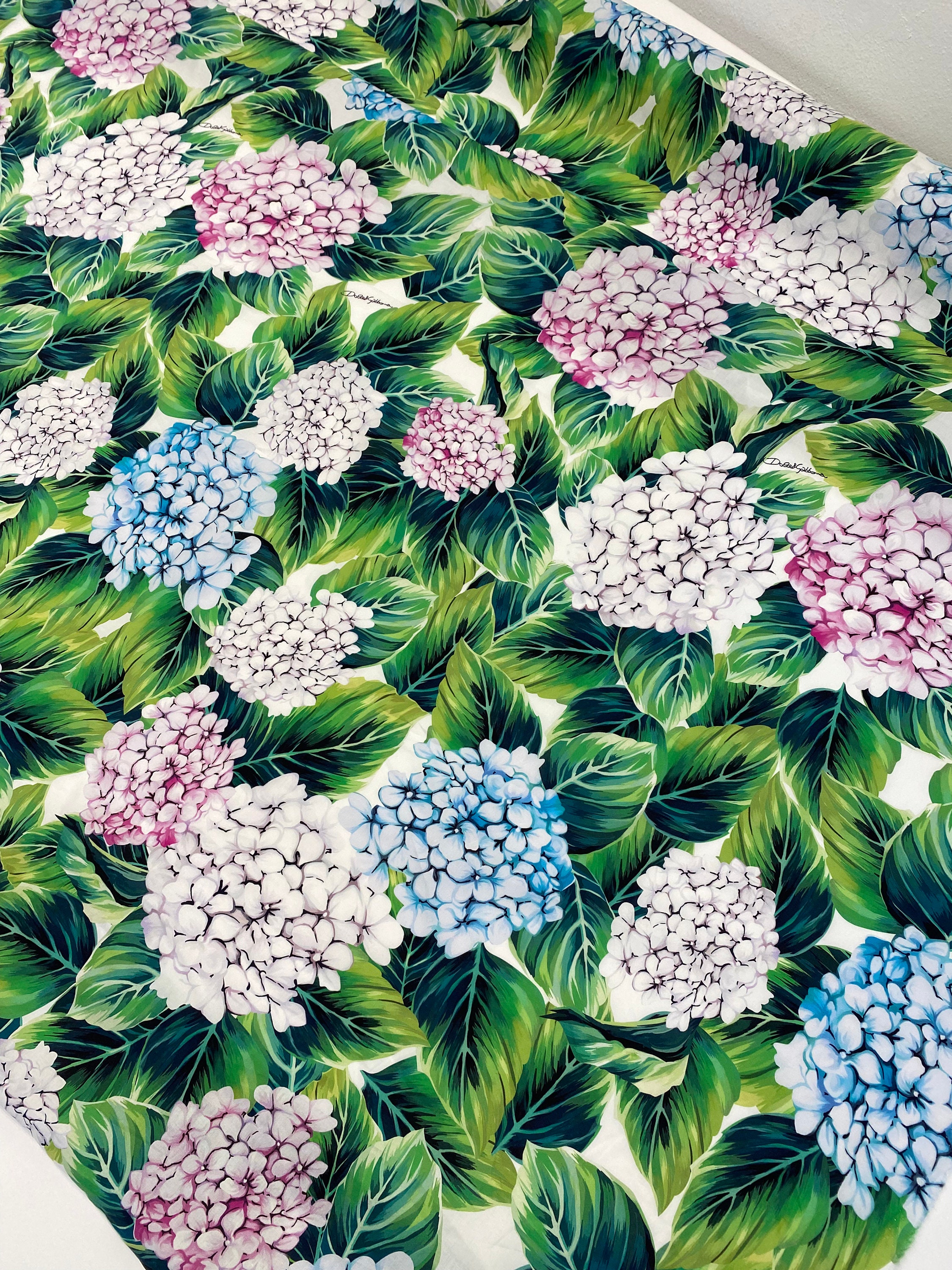 Hydrangea Designer Fabric by the Yard, Famous Floral Print Cotton ...