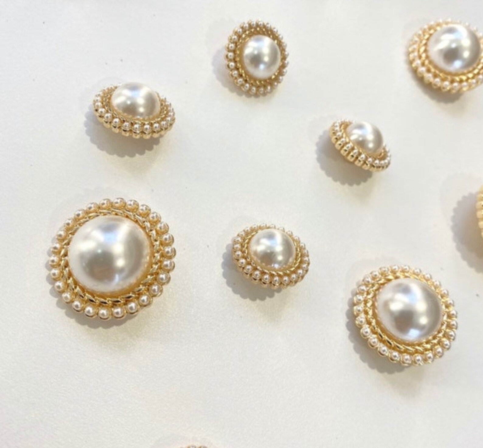 Gold Metal Shank Buttons 0.71-1.02 Inches With Pearl Italian - Etsy