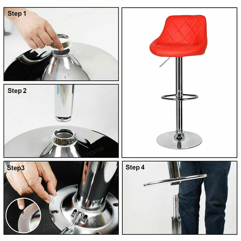 2 X PU Leather Swivel Gas Lift Bar Stools Kitchenbreakfast - Etsy UK