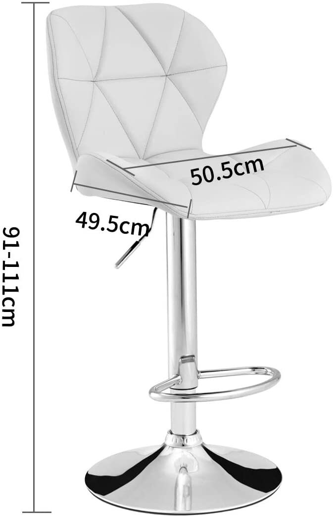 2x PU Leather Adjustable Breakfast Bar Stools Swivel Gas Lift - Etsy UK