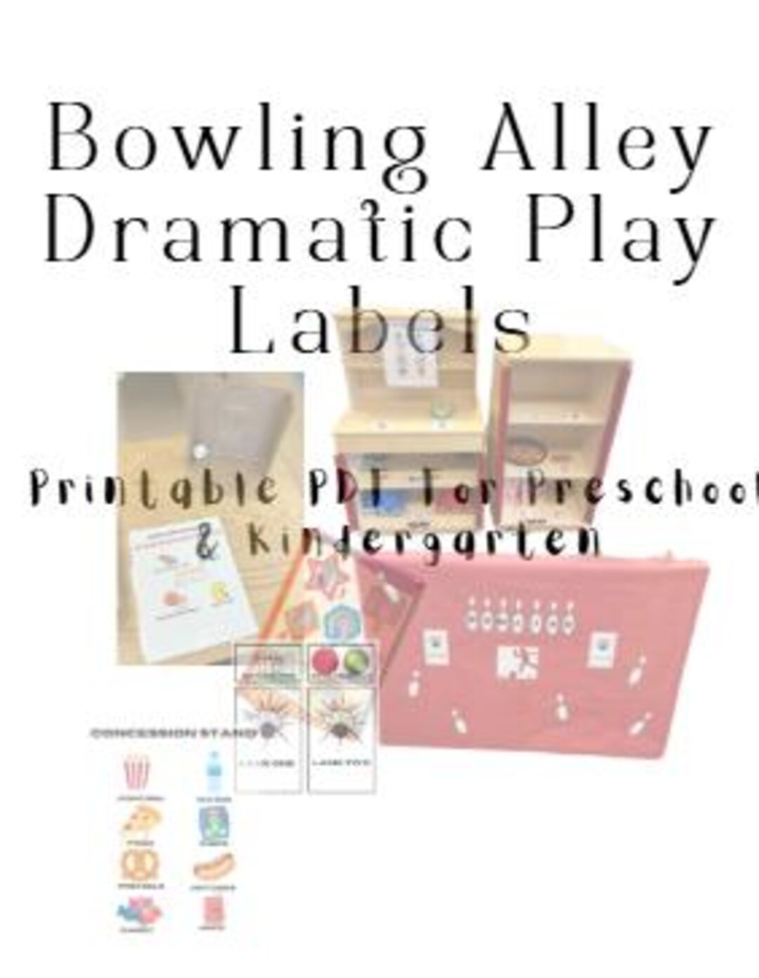Bowling Dramatic Play Printables: Preschool Pretend Play Arcade Center ...