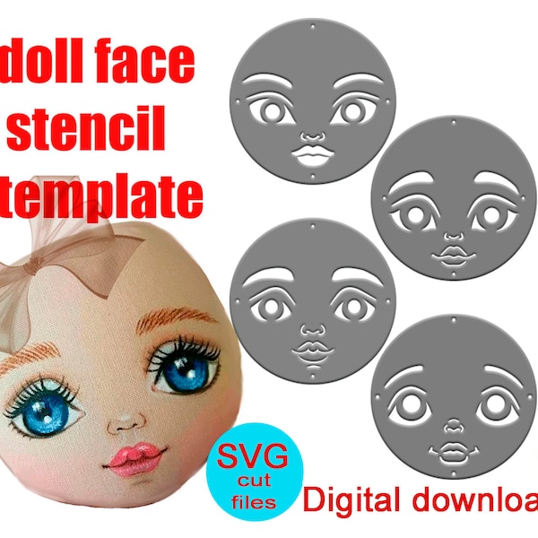 Doll Face Templates for Painting - Etsy