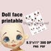 Doll Face Printable Doll Face Transfers for Iron-on Girl Face Clipart ...