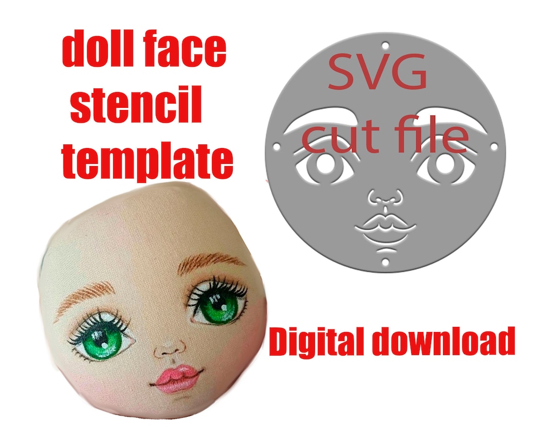 Rag Doll Face Template SVG PNG Stencil for Painting Doll Eyes - Etsy UK