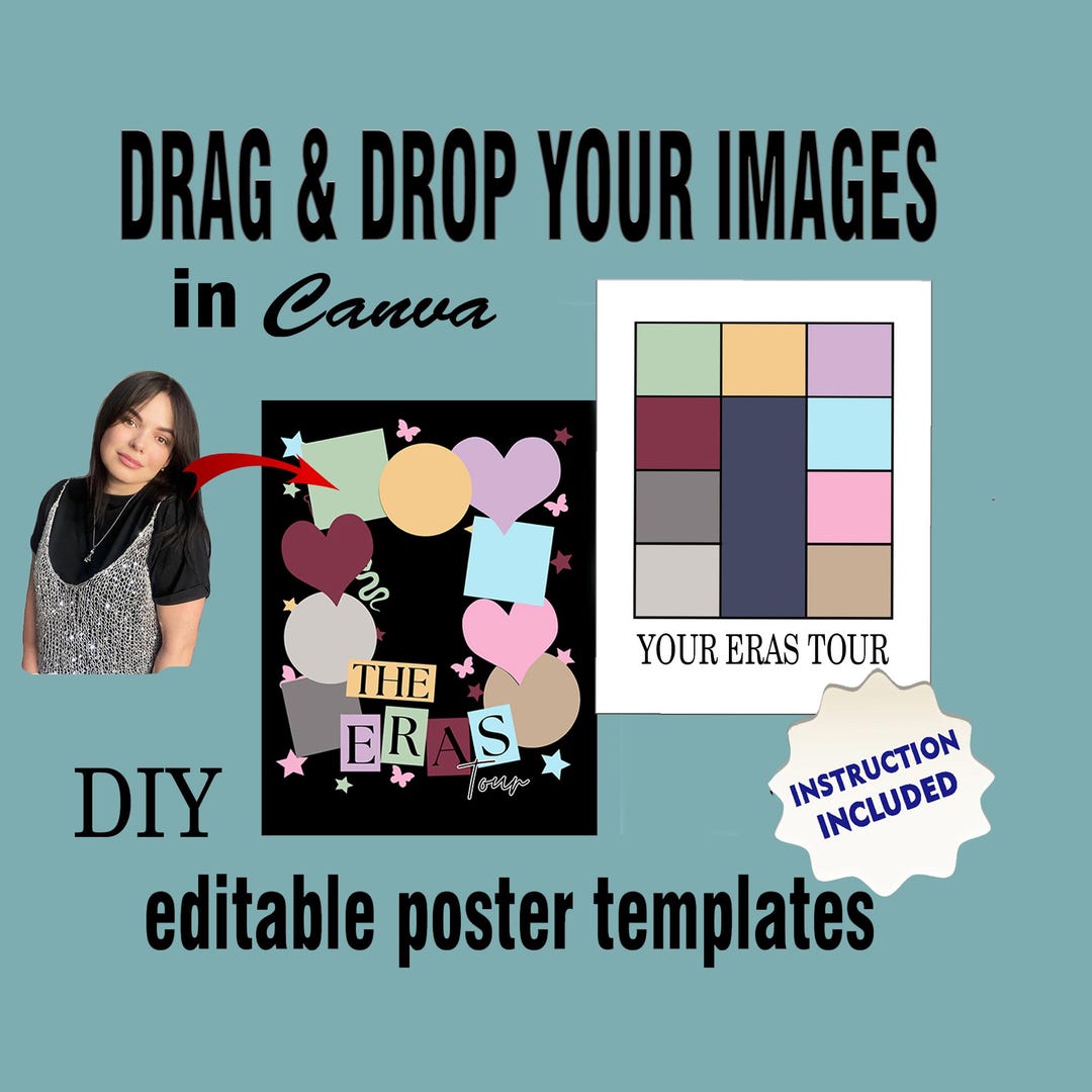 Eras Tour Shirt Template Canva Custom Eras Tour Poster Editable Photo ...
