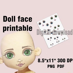 Doll Face Print for Iron-on Transfers for Rag Dolls Digital Collage ...