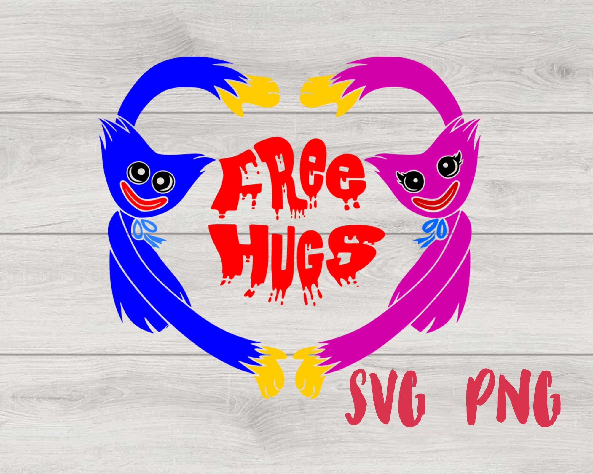 Huggy Wuggy Svg Kissy Missy Svg Poppy Playtime Free Hugs Cut - Etsy ...
