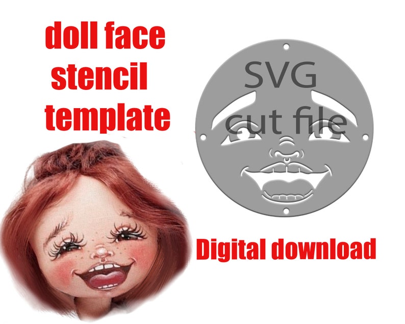 Rag Doll Face Template SVG PNG Stencil for Painting - Etsy Australia