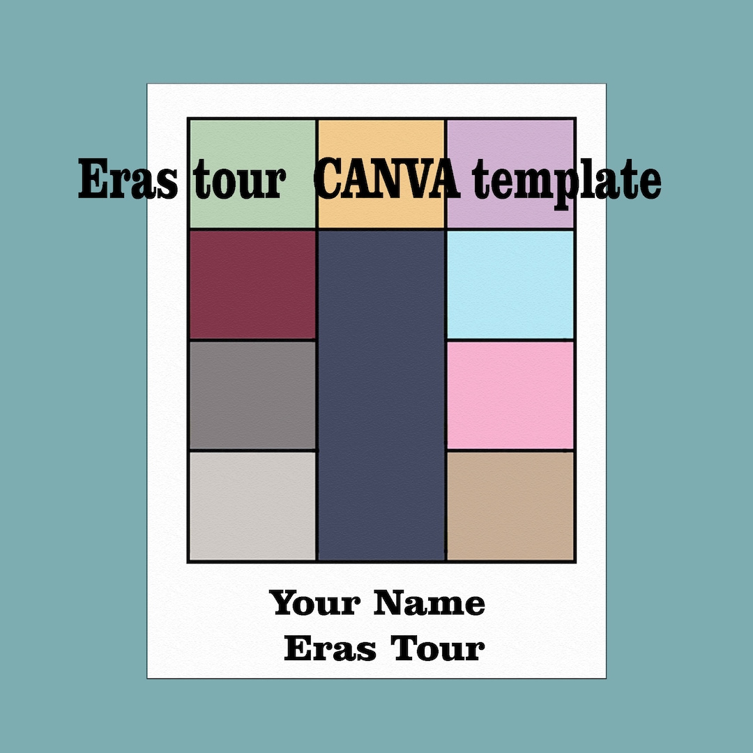 Eras Tour Poster Template Editable Canva Custom Photo Collage Template ...