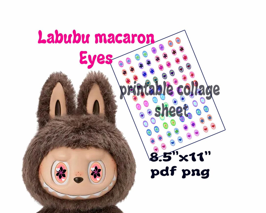 Labubu Macaron Eyes Printable Collage Sheet for Making Labubu Eye ...