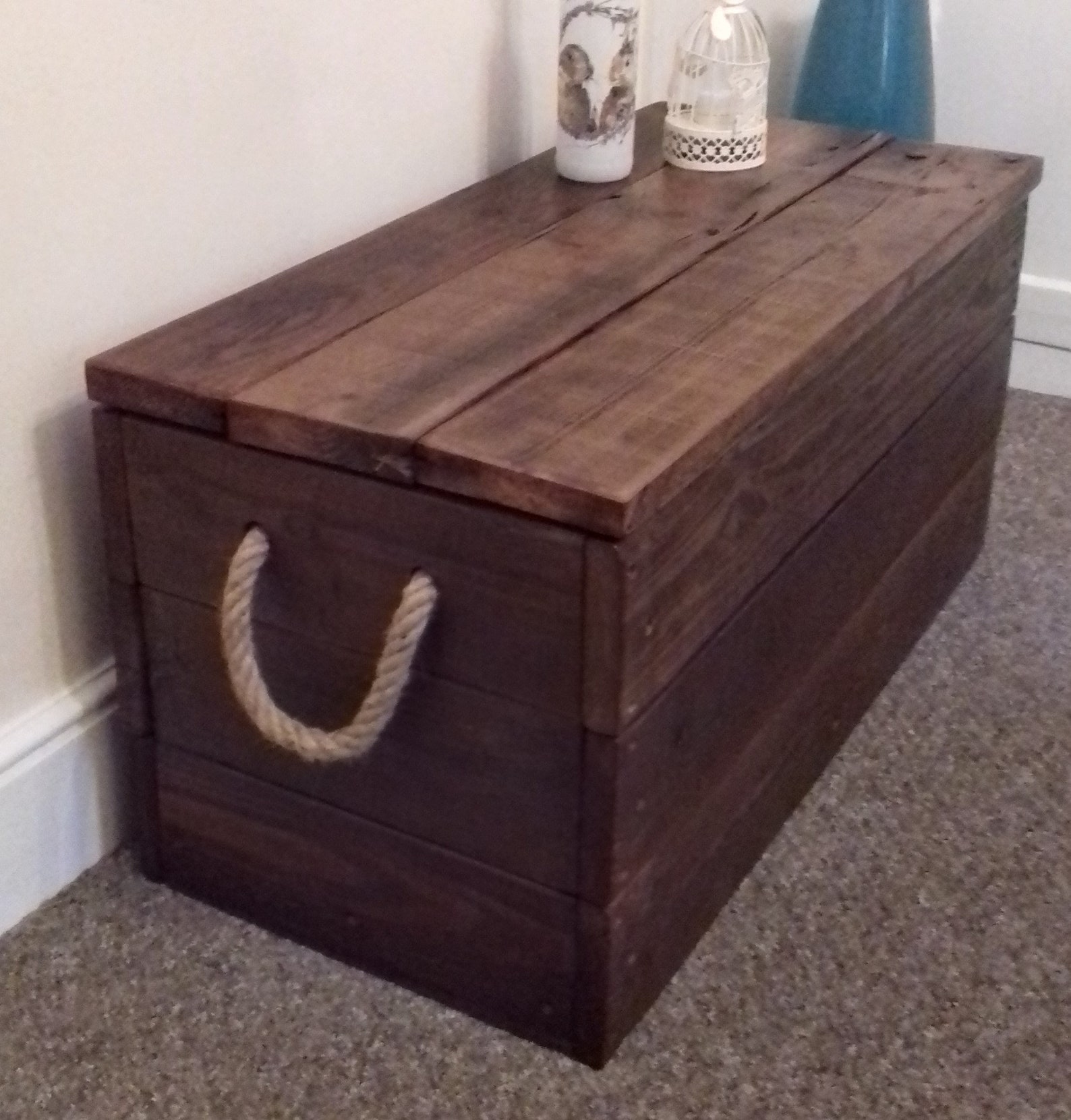 Rustic Dark Oak Wooden Storage Box - Custom Orders Taken - Blanket Box ...