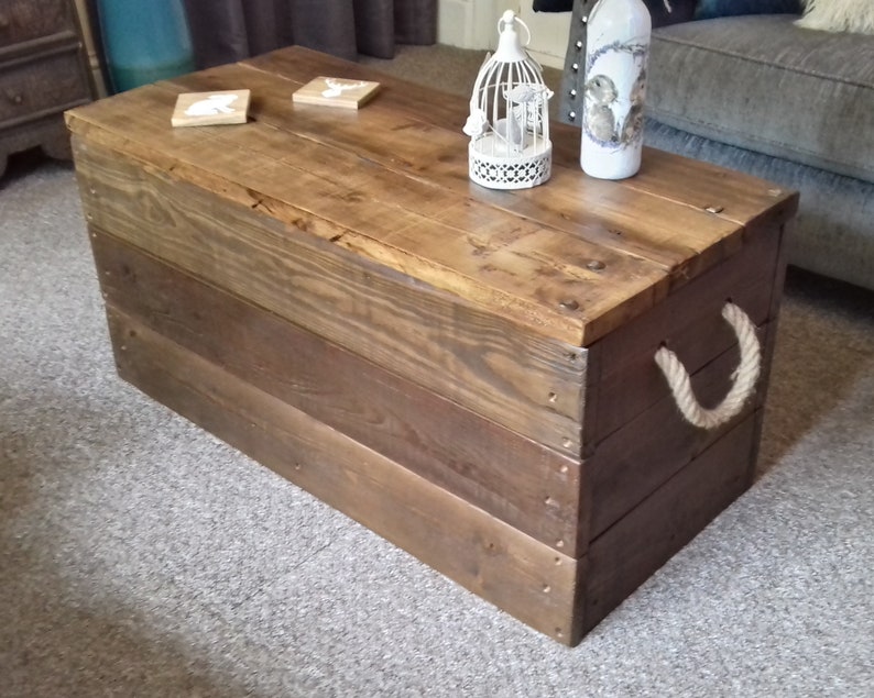 Rustic Dark Oak Wooden Storage Box - Custom Orders Taken - Blanket Box ...
