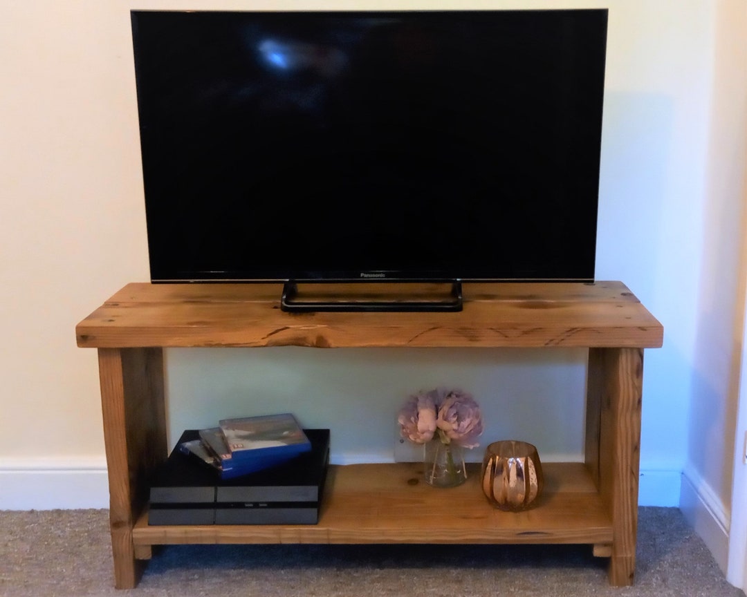 Rustic Wooden TV Bench - TV Stand, TV Unit, Media Stand, Cabinet - Etsy UK