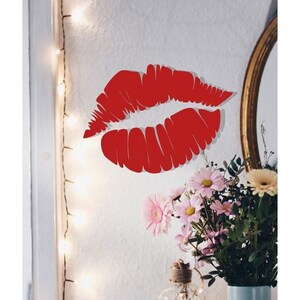 Wood Lips Red Lips Wall Art Wood Wall Decor Above Bed Decor | Etsy