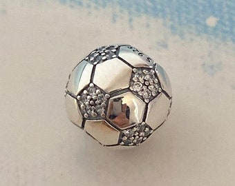 Pandora Sparkling Football / Soccer Charm - Etsy