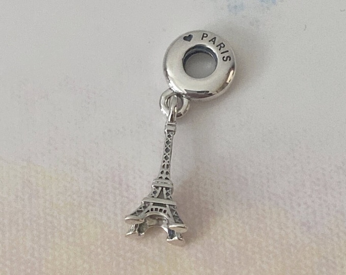 Paris Eiffel Tower Dangle Charm,925 Sterling Silver Charm for Bracelet ...