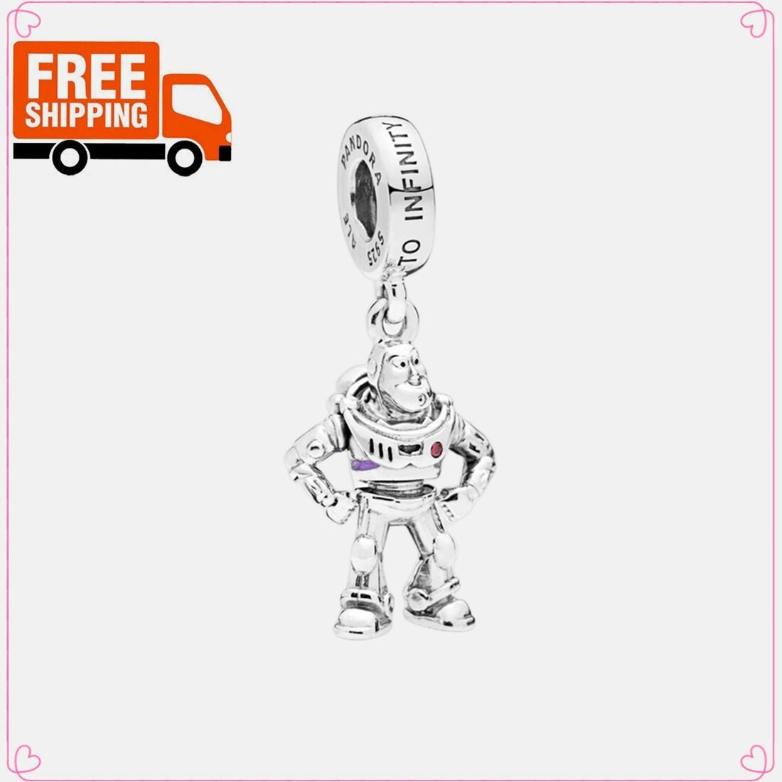 Pixar Toy Story Buzz Lightyear Dangle Charm,925 Sterling Silver Charm ...
