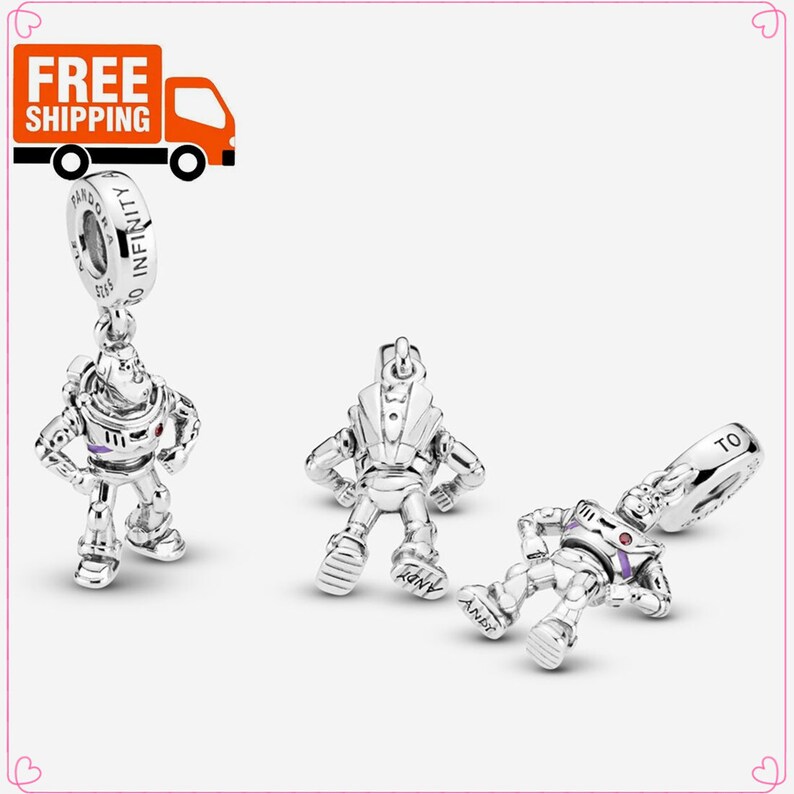 Pixar Toy Story Buzz Lightyear Dangle Charm,925 Sterling Silver Charm ...