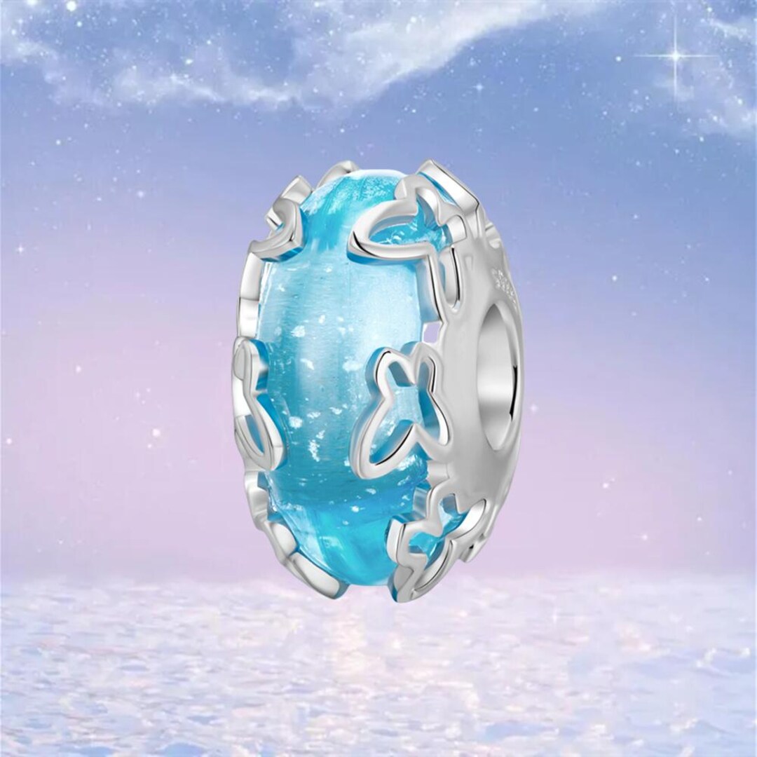 Blue Butterfly Murano Glass Charm,925 Sterling Silver Charms Fit ...