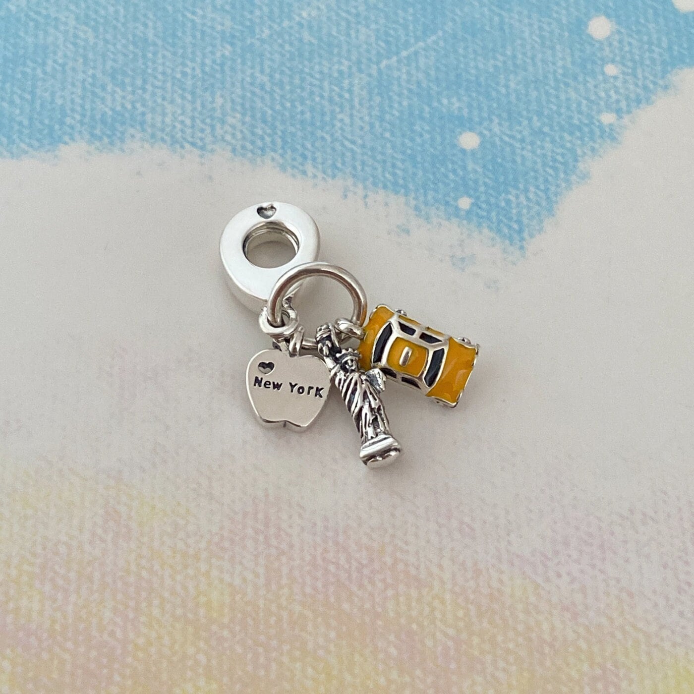 Symbols of New York City Dangle Charm,925 Sterling Silver Charm for ...