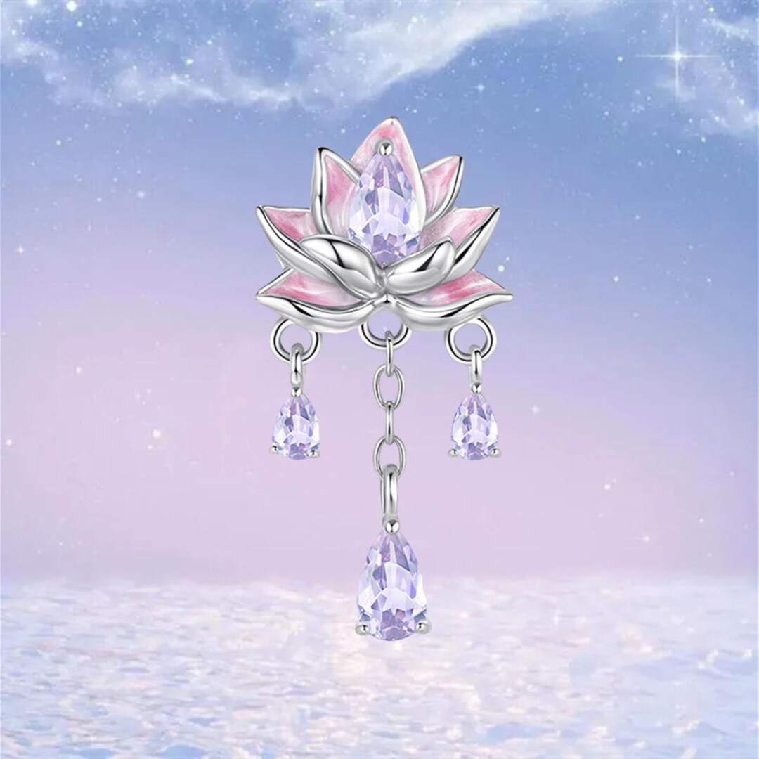 Lotus Flower Silicone Rubber Spacer Stopper Charm,925 Sterling Silver ...