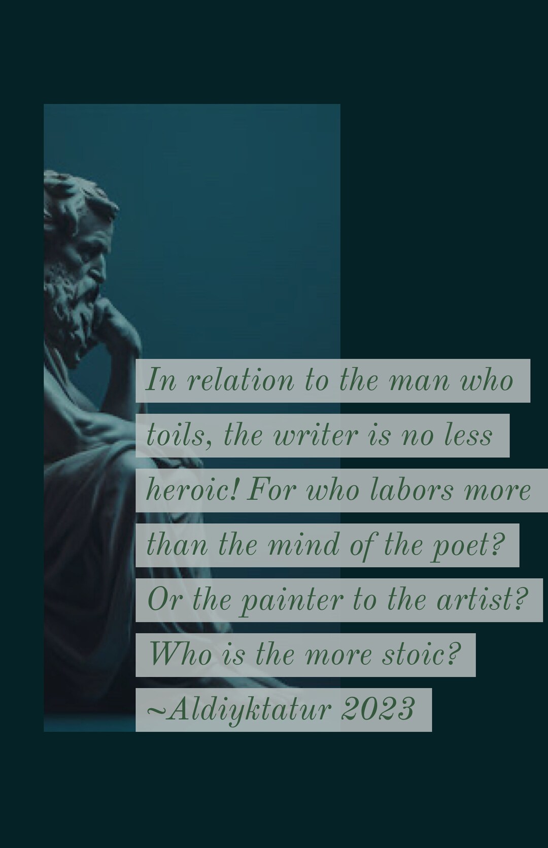 Original Poem by Aldiyktatur, Philosophical Wall Poster, Stoic Art ...