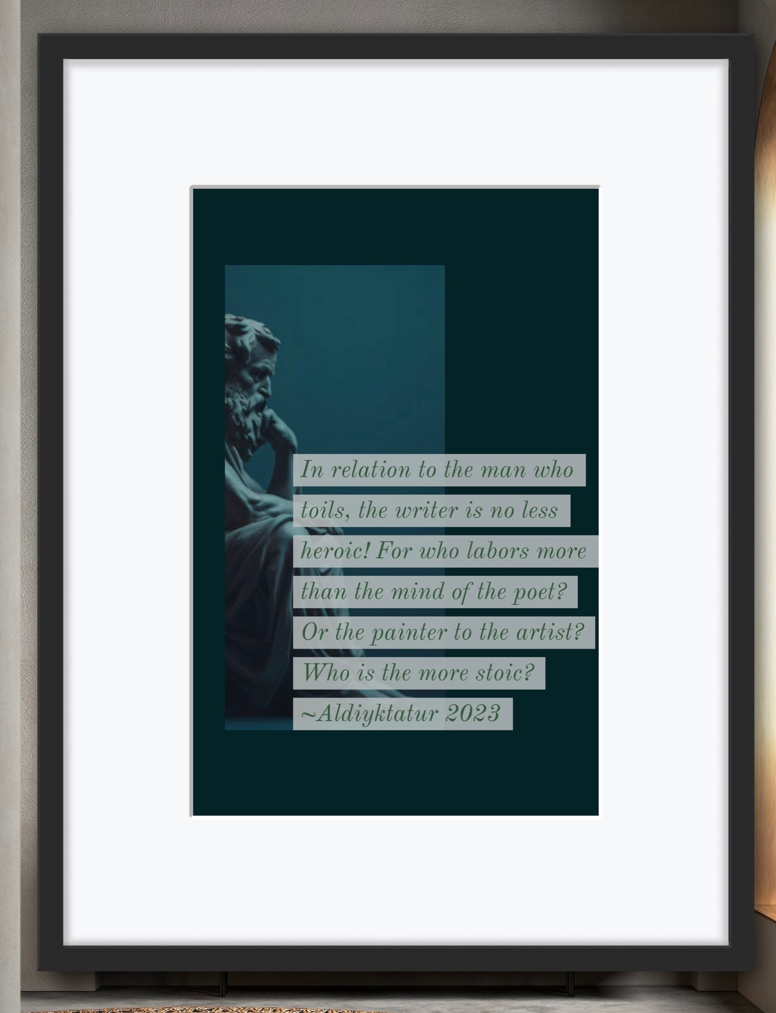 Original Poem by Aldiyktatur, Philosophical Wall Poster, Stoic Art ...