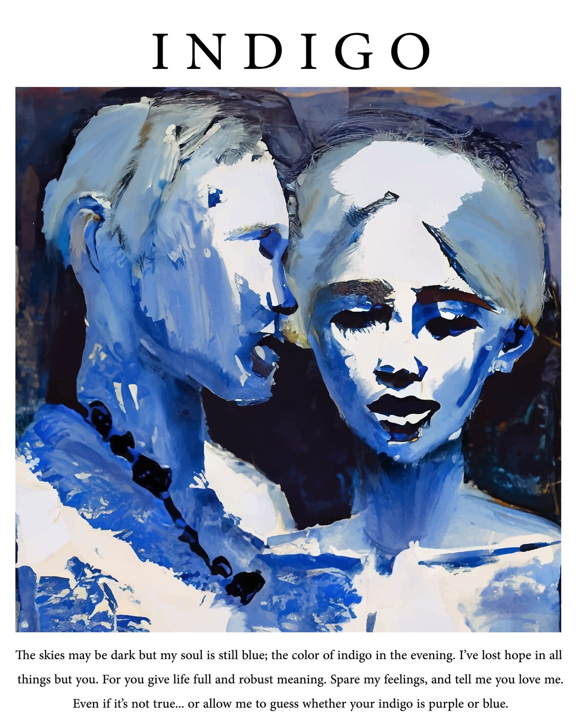 Indigo, Original Poem, Gothic Romantic, Love Story, Dark Art, Blue Art ...