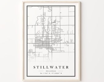 Printable Map of Stillwater Oklahoma - Etsy