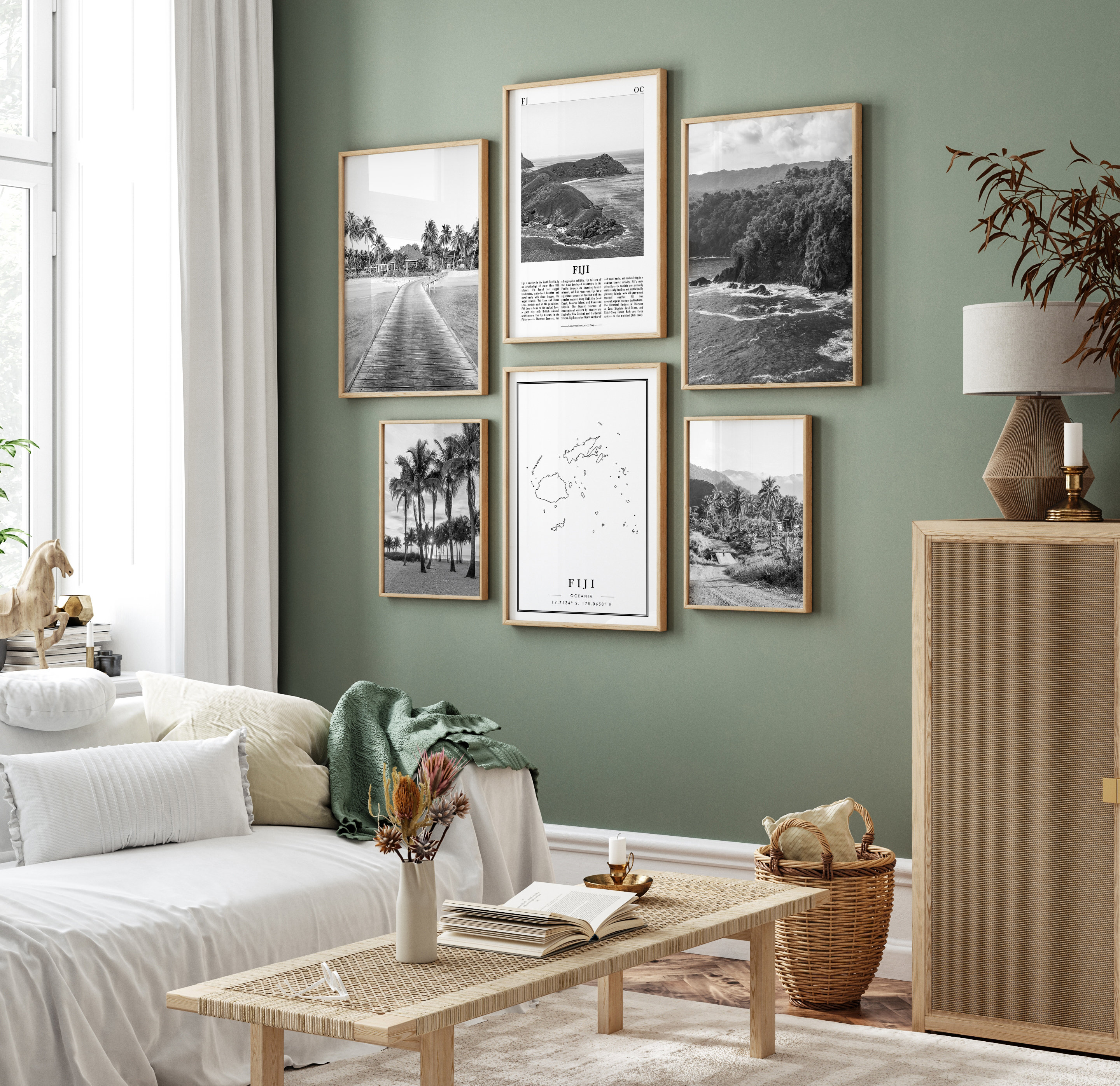 Fiji Prints Fiji Black and White Prints Set of 6 Fiji Wall - Etsy