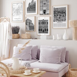 Damascus Prints Set of 6 | Black and White Wall Gallery Prints ...