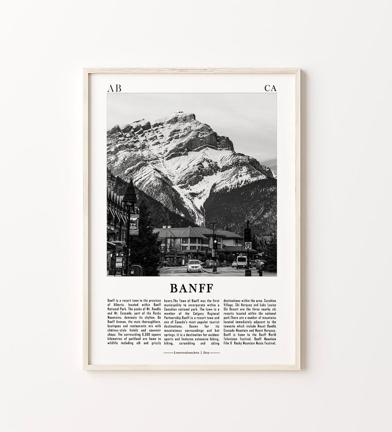 Banff National Park Prints: Black and White Photo Gallery Set - Etsy