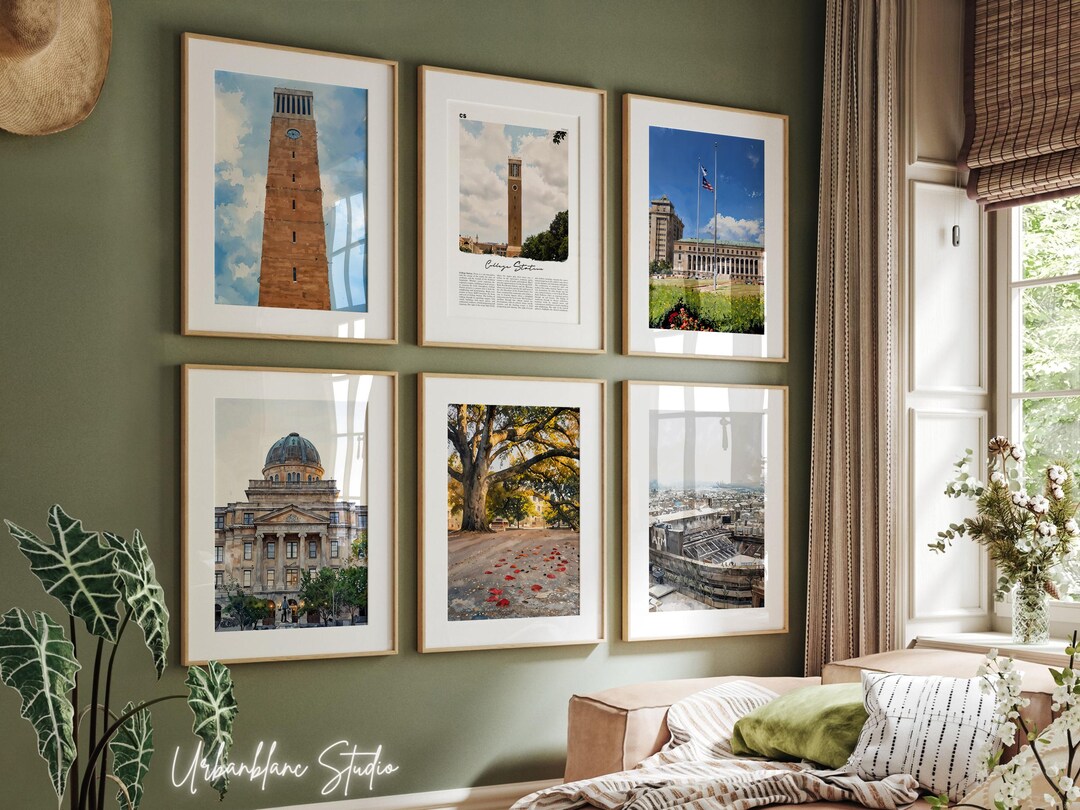 College Station Watercolor Prints Gallery Set of 6 • Albritton Bell ...