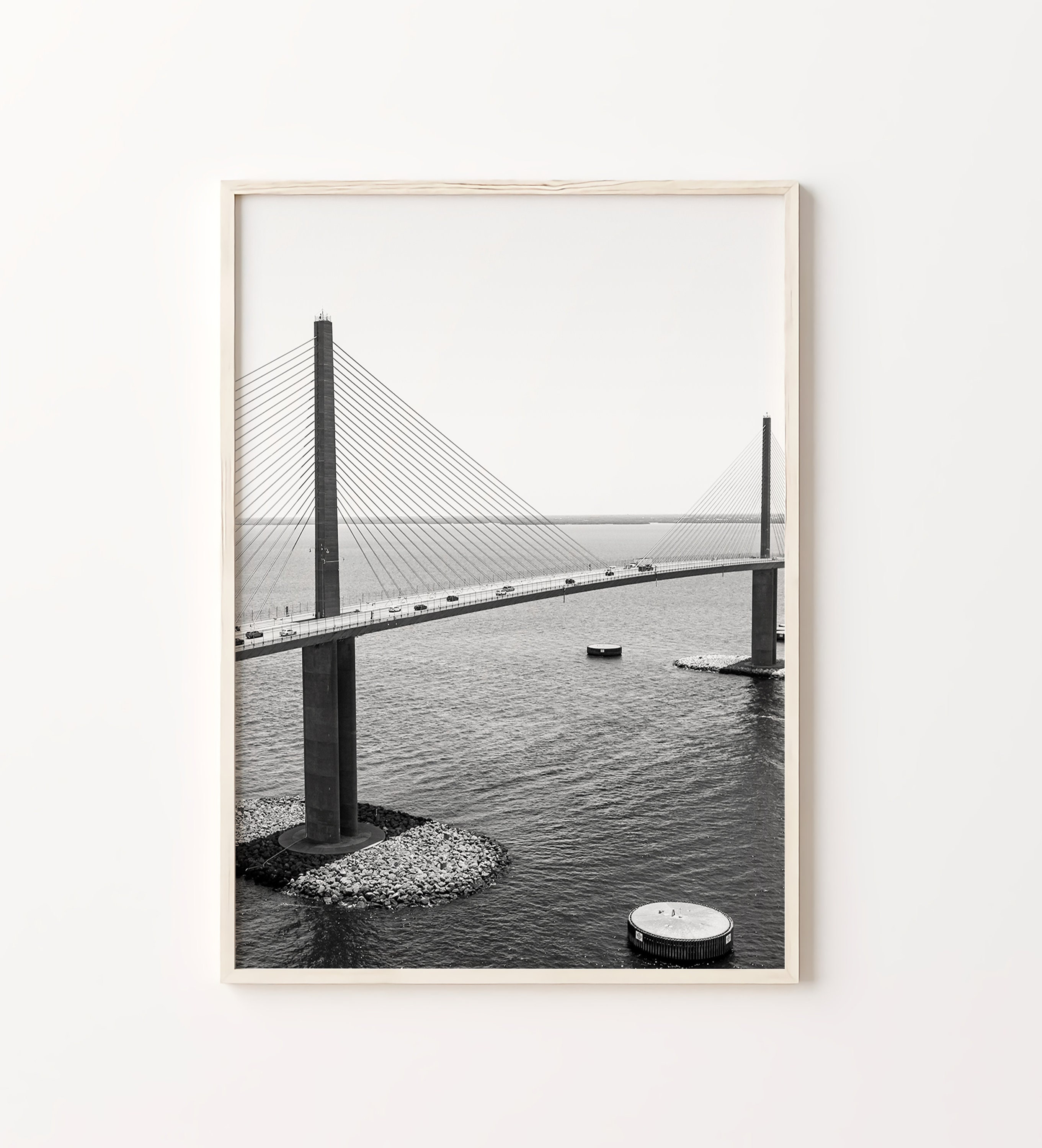 Tampa City Prints Tampa Black and White Prints Set of 6 | Etsy