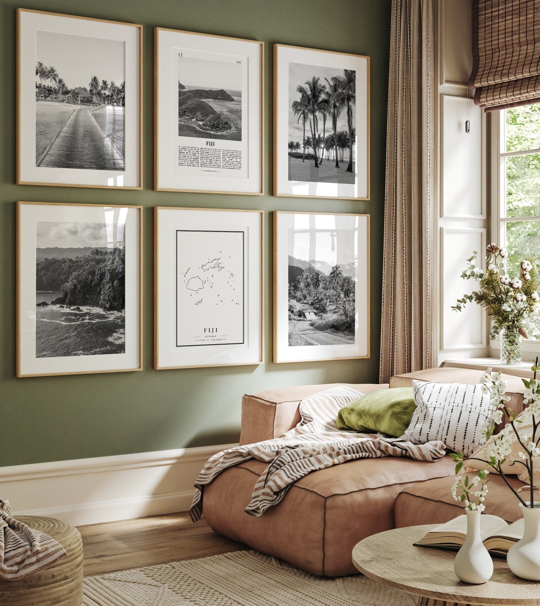 Fiji Prints, Fiji Black and White Prints Set of 6, Fiji Wall Art, Fiji ...