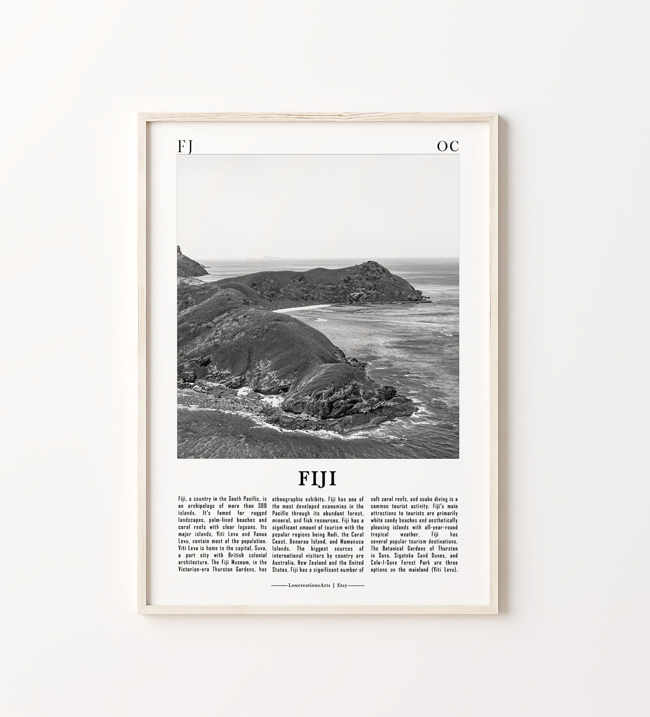 Fiji Prints Fiji Black and White Prints Set of 6 Fiji Wall - Etsy