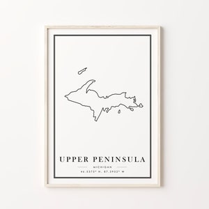 Upper Peninsula Prints, Upper Peninsula Black and White Prints Set of 6 ...