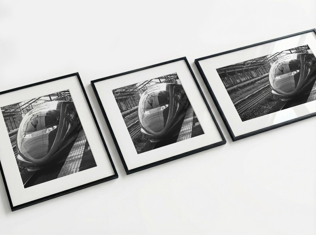 Shinkansen Japan Wall Art, BW & Color, Horizontal Vertical Square ...