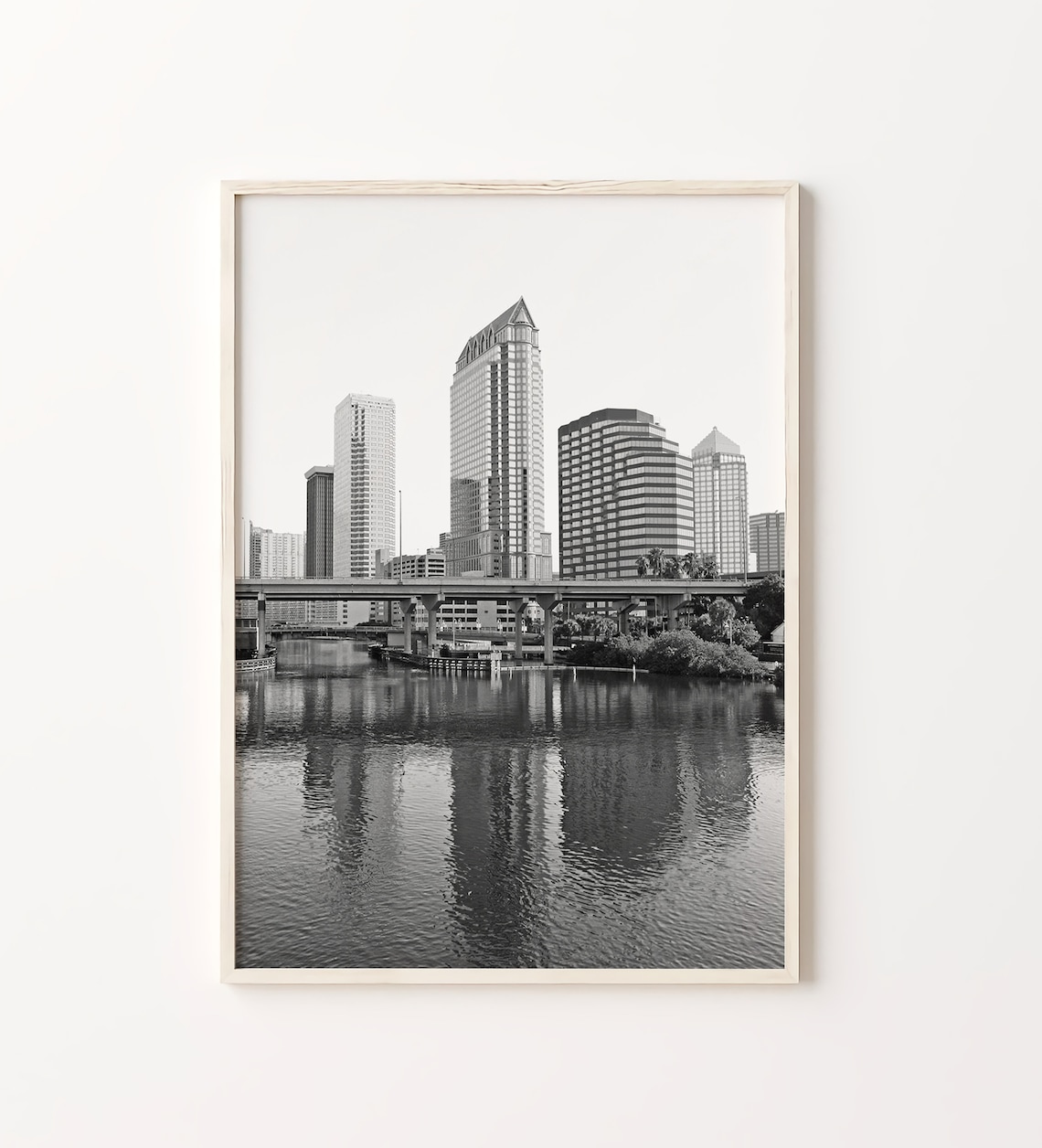 Tampa City Prints Tampa Black and White Prints Set of 6 | Etsy