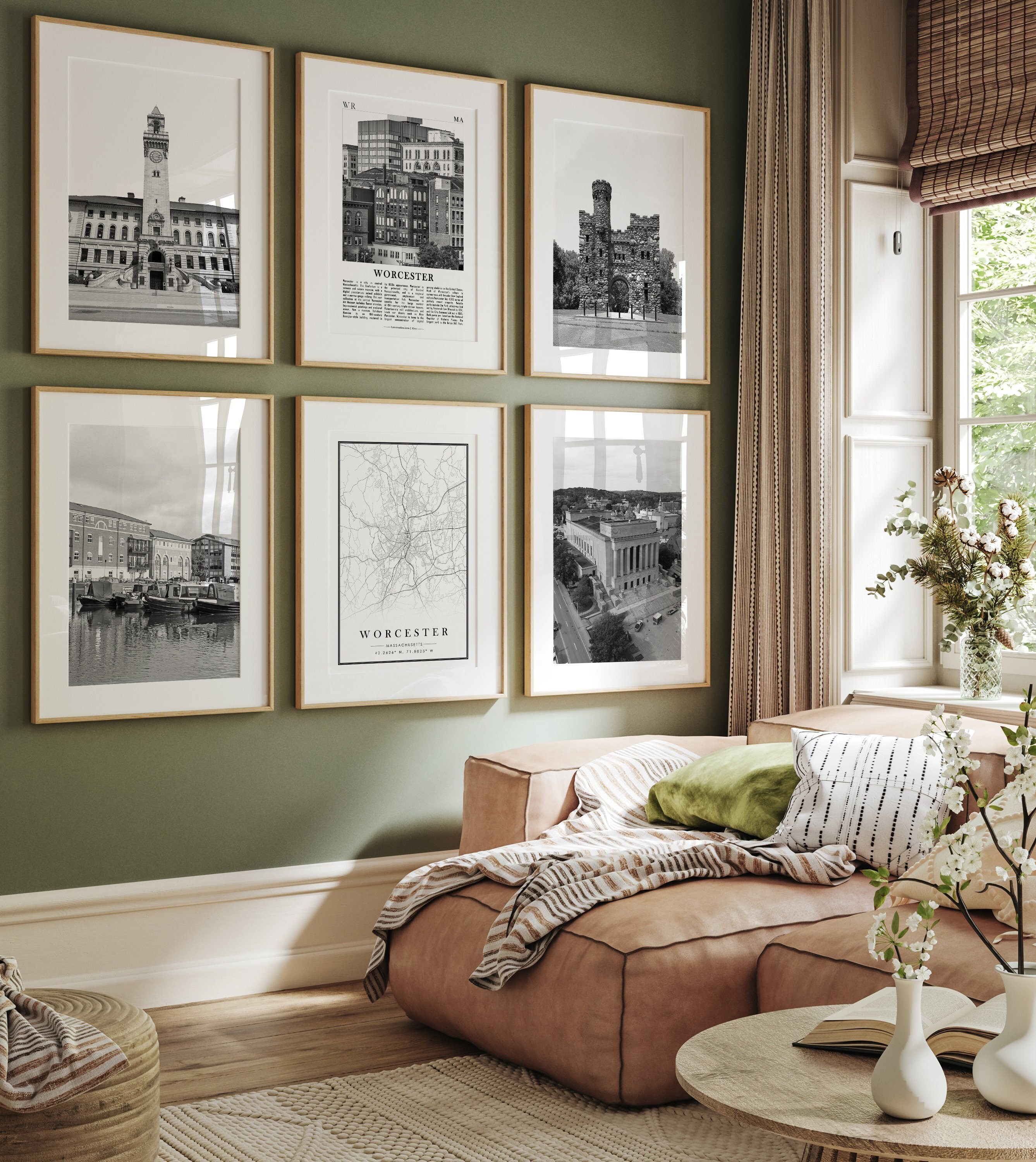 Worcester City Prints Worcester Black and White Prints Set of - Etsy