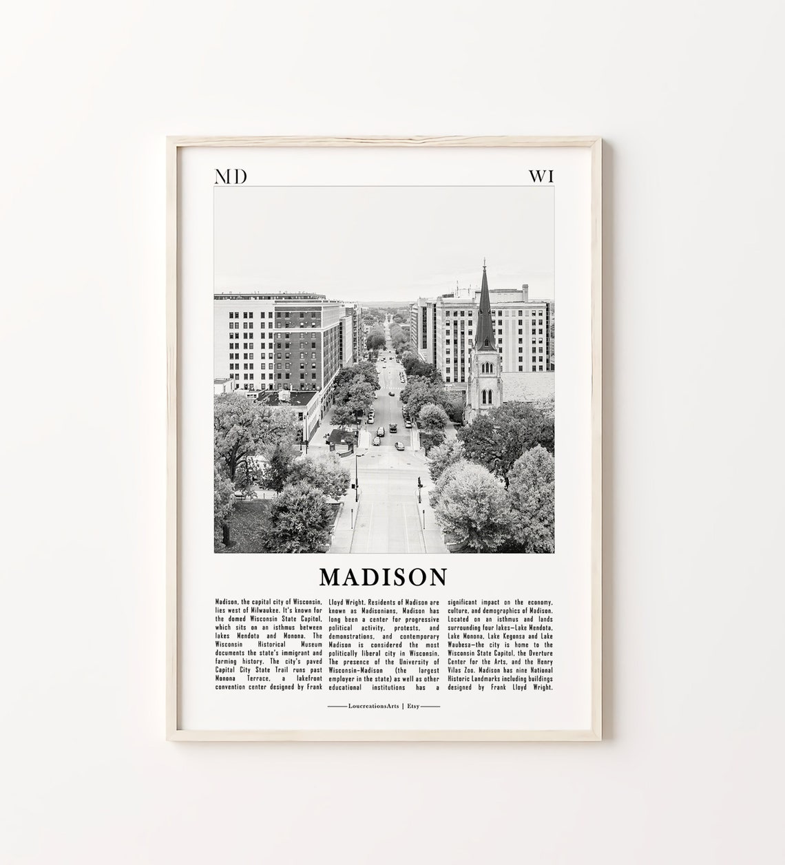 Madison City Prints Madison Black and White Prints Set of 6 - Etsy