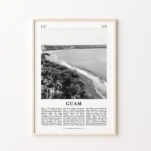 Guam GU State Prints, Guam Black and White Prints Set of 6, Guam Photo ...