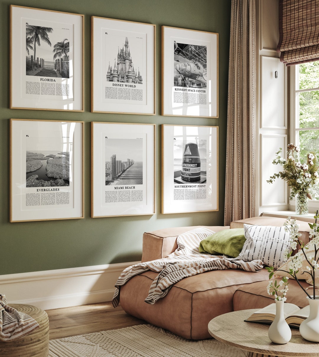 Florida Prints Set of 6 | Black and White Prints | Orlando Castle ...