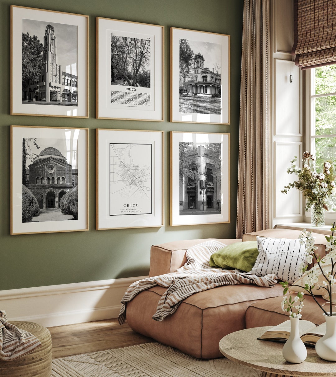 Chico City Prints, Chico Black and White Prints Set of 6, Chico Wall ...